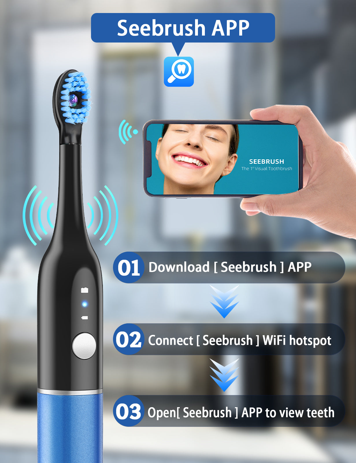 BYEBUG Electric Toothbrush with Camera, Daily Visible Teeth Care – opolar