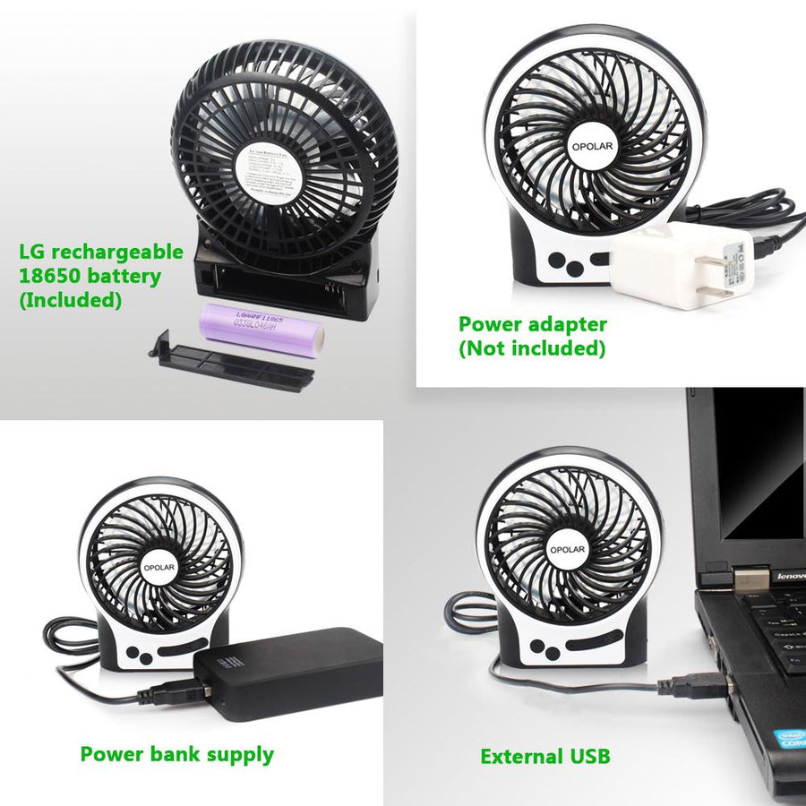 OPOLAR Battery Operated USB Rechargeable Desk Fan – opolar